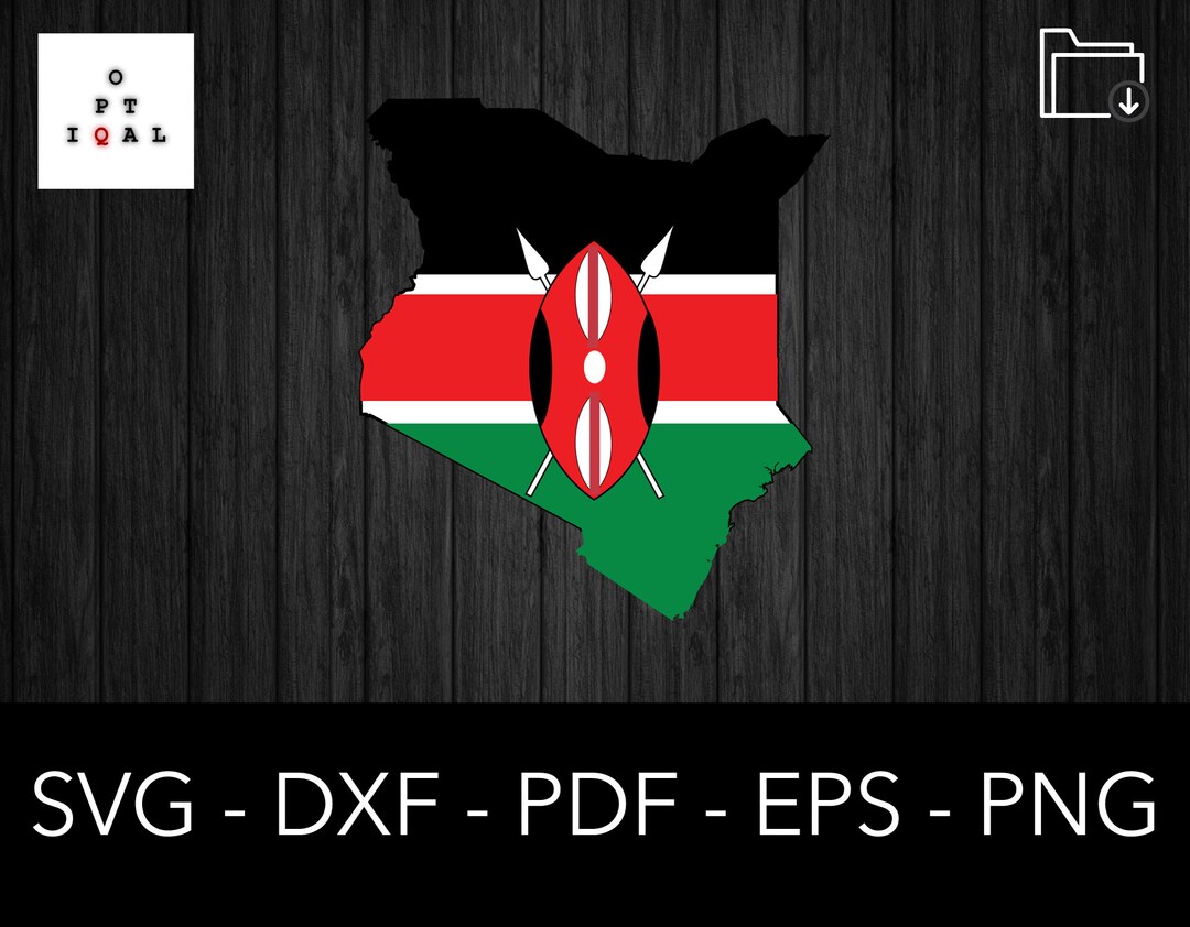 Kenya Kenyan Flag Map Shape SVG - Sticker, Vector, Decal, Logo, Clipart ...