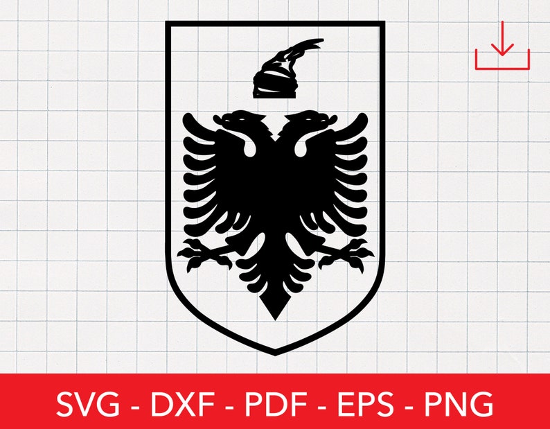 Albania Svg Albanian Country Seal Eagle Clipart Crest - Etsy
