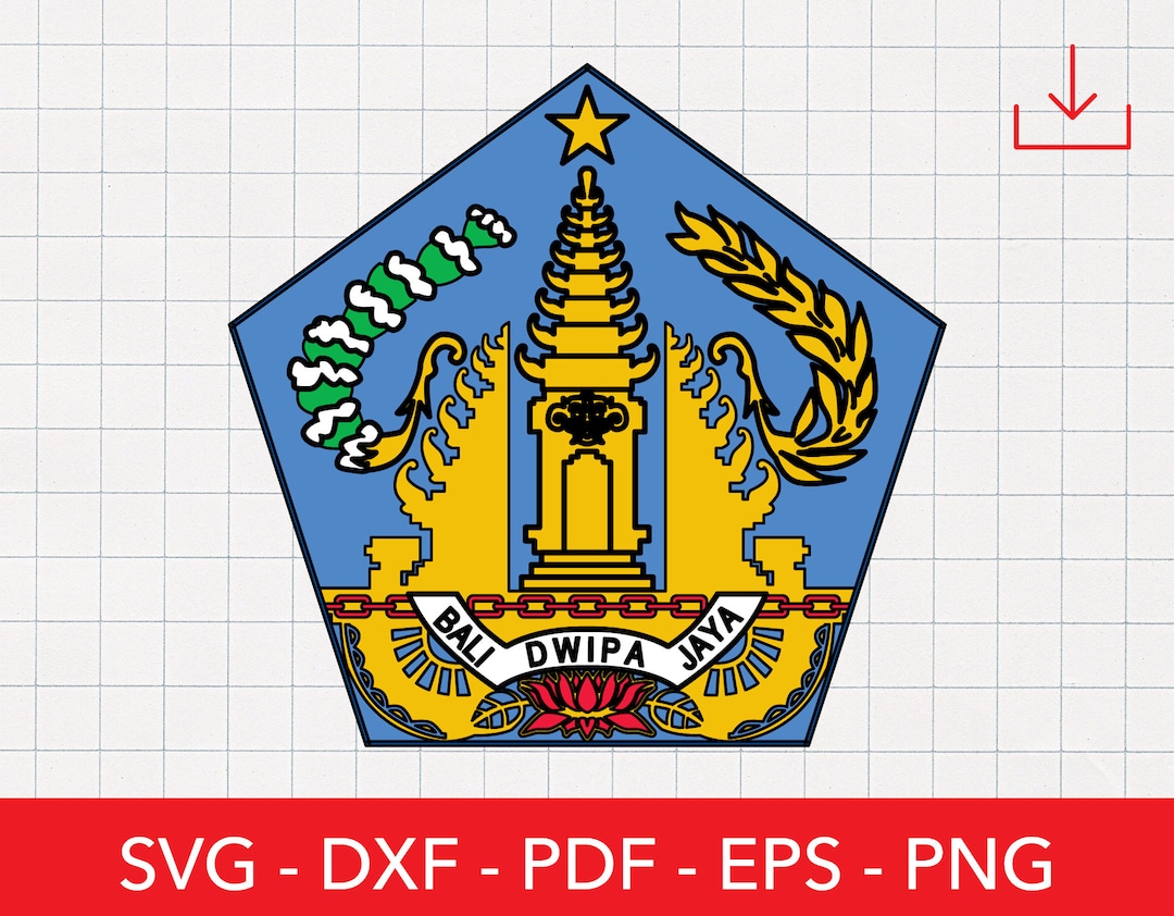Bali Svg, Bali Flag Vector, Seal of Bali Clipart, Crest, Badge, Emblem ...
