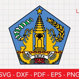Bali Svg, Bali Flag Vector, Seal of Bali Clipart, Crest, Badge, Emblem ...