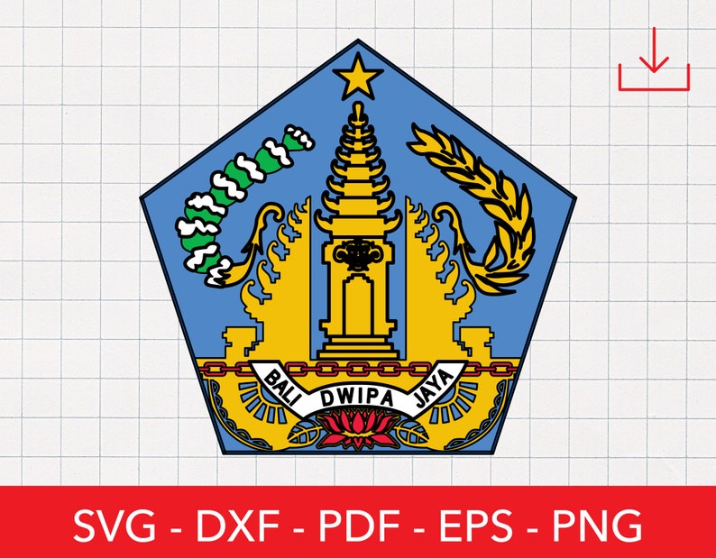 Bali Svg, Bali Flag Vector, Seal of Bali Clipart, Crest, Badge, Emblem ...