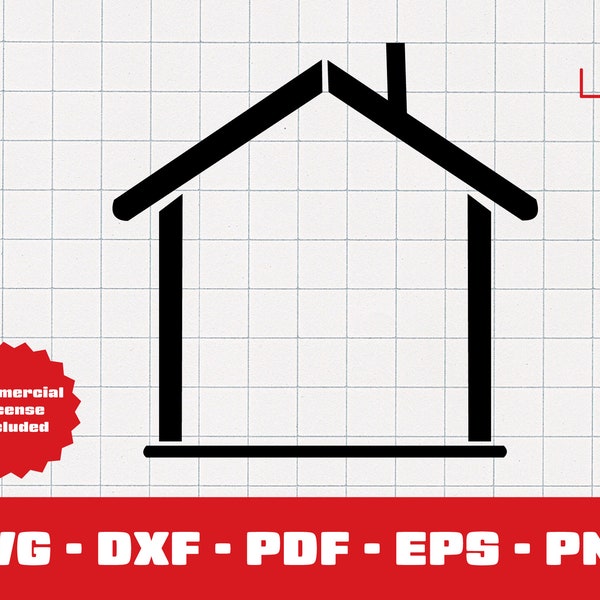 House Roof Frame Svg - Etsy