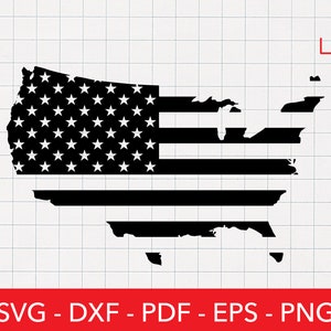 American Flag Shape Svg, USA Map, United States Png, Cricut File, Logo ...