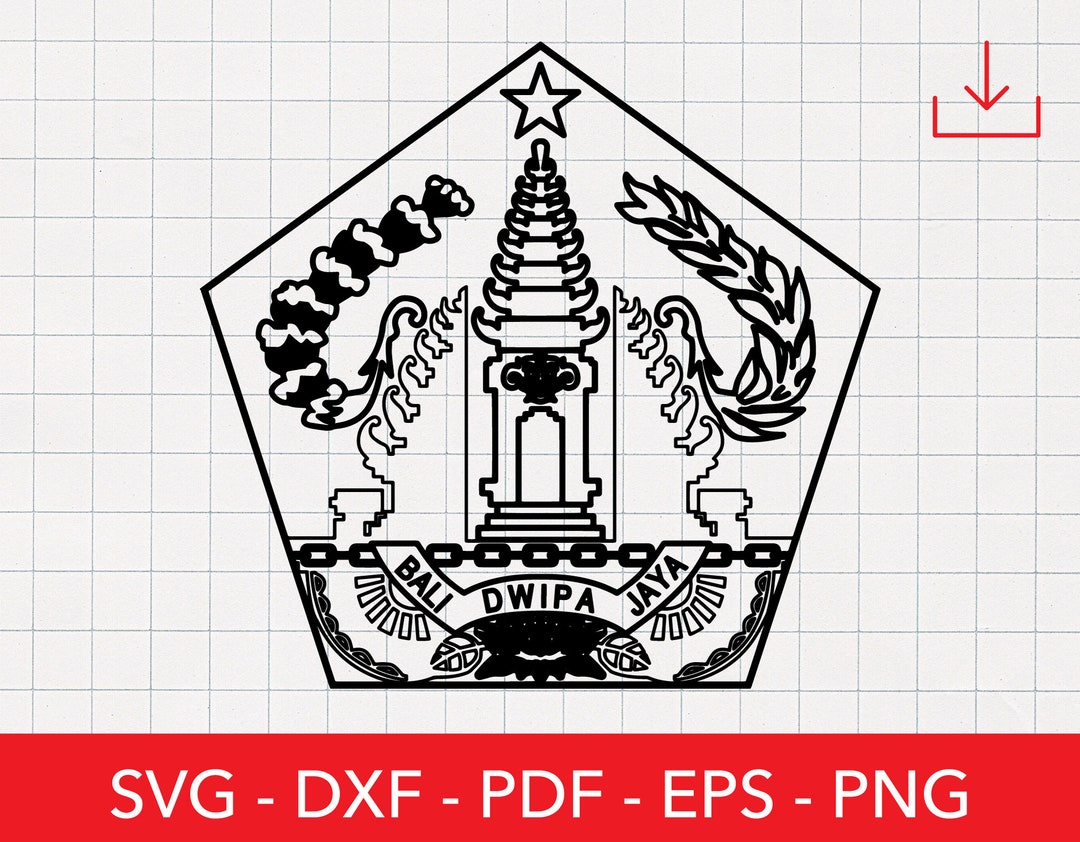 Bali Svg, Bali Flag Vector, Seal of Bali Clipart, Crest, Badge, Emblem ...