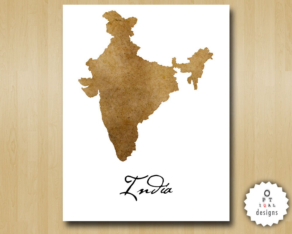 India Map Wall Art Print Your Home Country Art Printable - Etsy