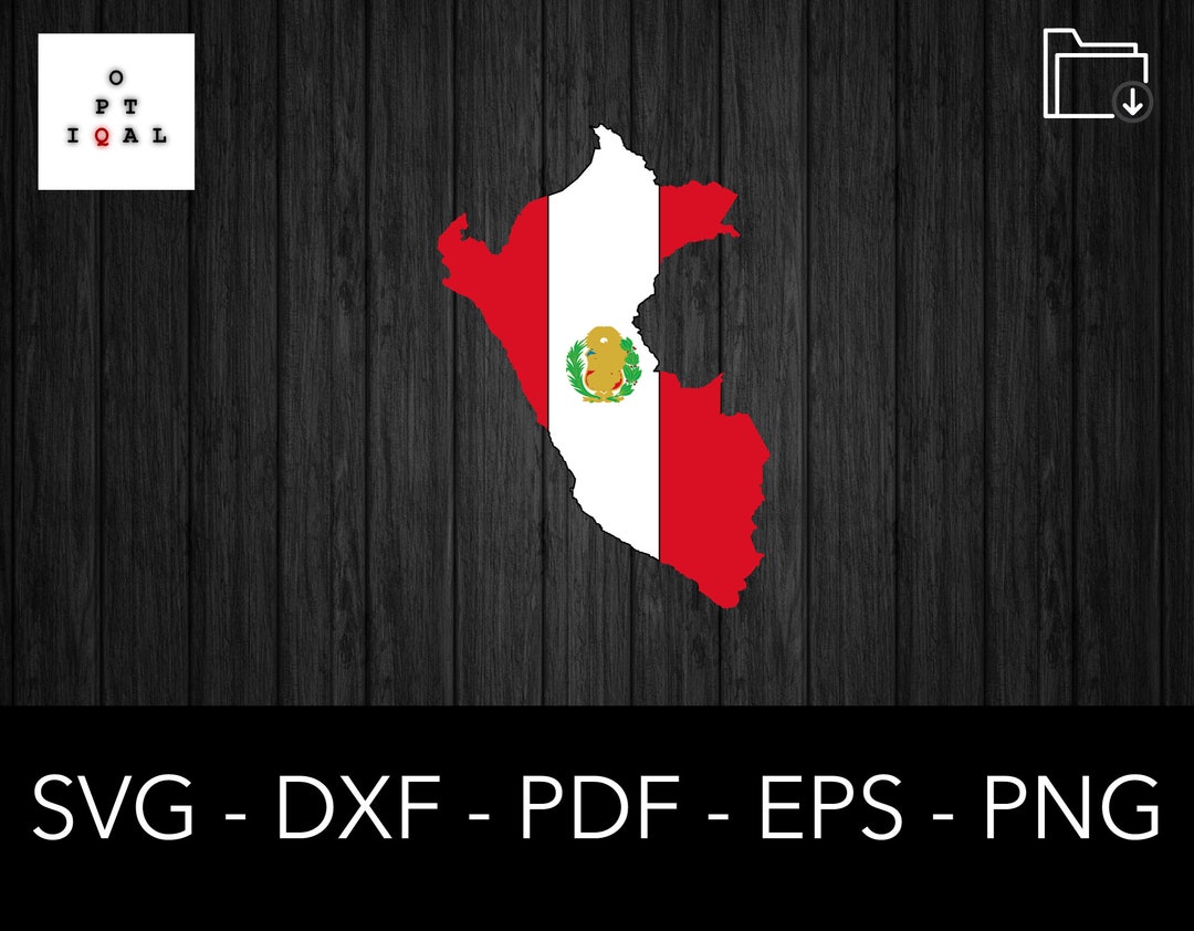 Peru Flag Map Shape SVG - Sticker, Vector, Decal, Logo, Clipart ...