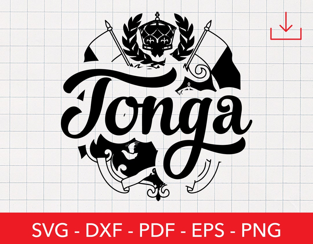 Tonga Svg, Tongan Flag Svg, Seal of Tonga Svg, Tongatapu Crest, Badge ...