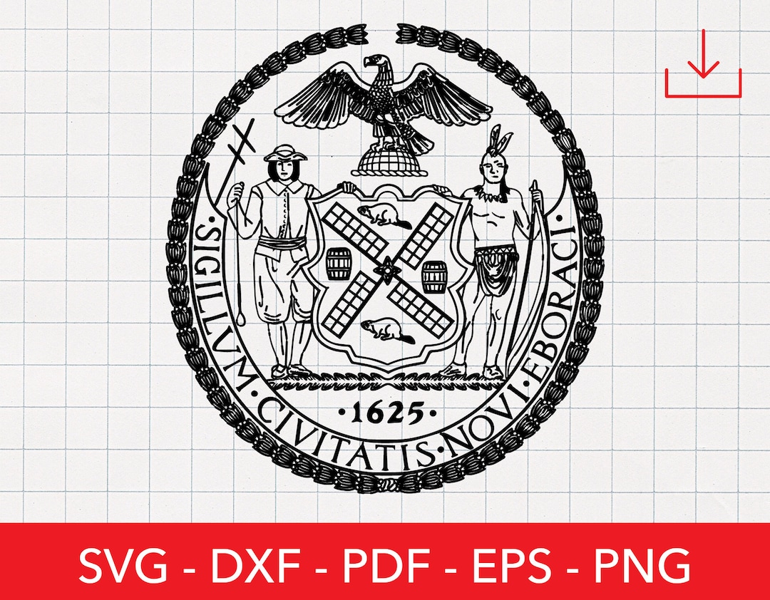 New York Svg, New York Seal Svg, NYC Png, State Crest, Badge, Emblem ...