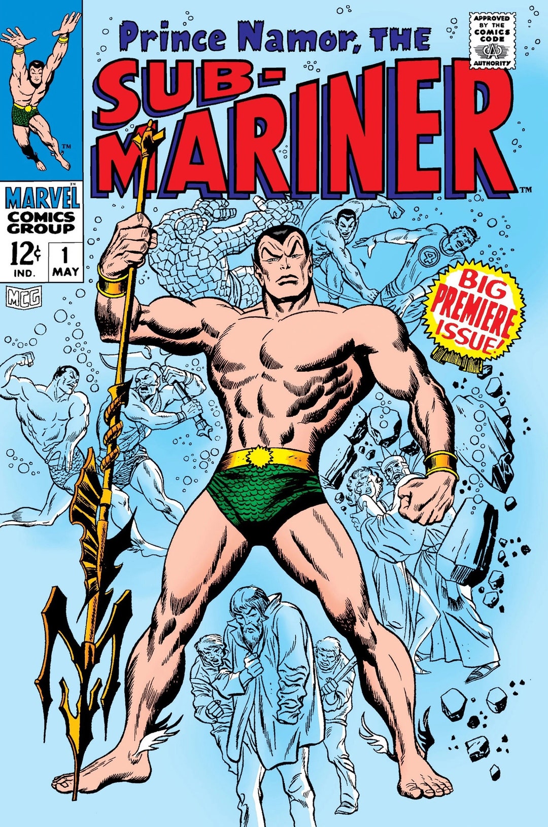 Prince Namor the Sub Mariner 1 Comic Cover Silk Canvas Fabric Poster ...