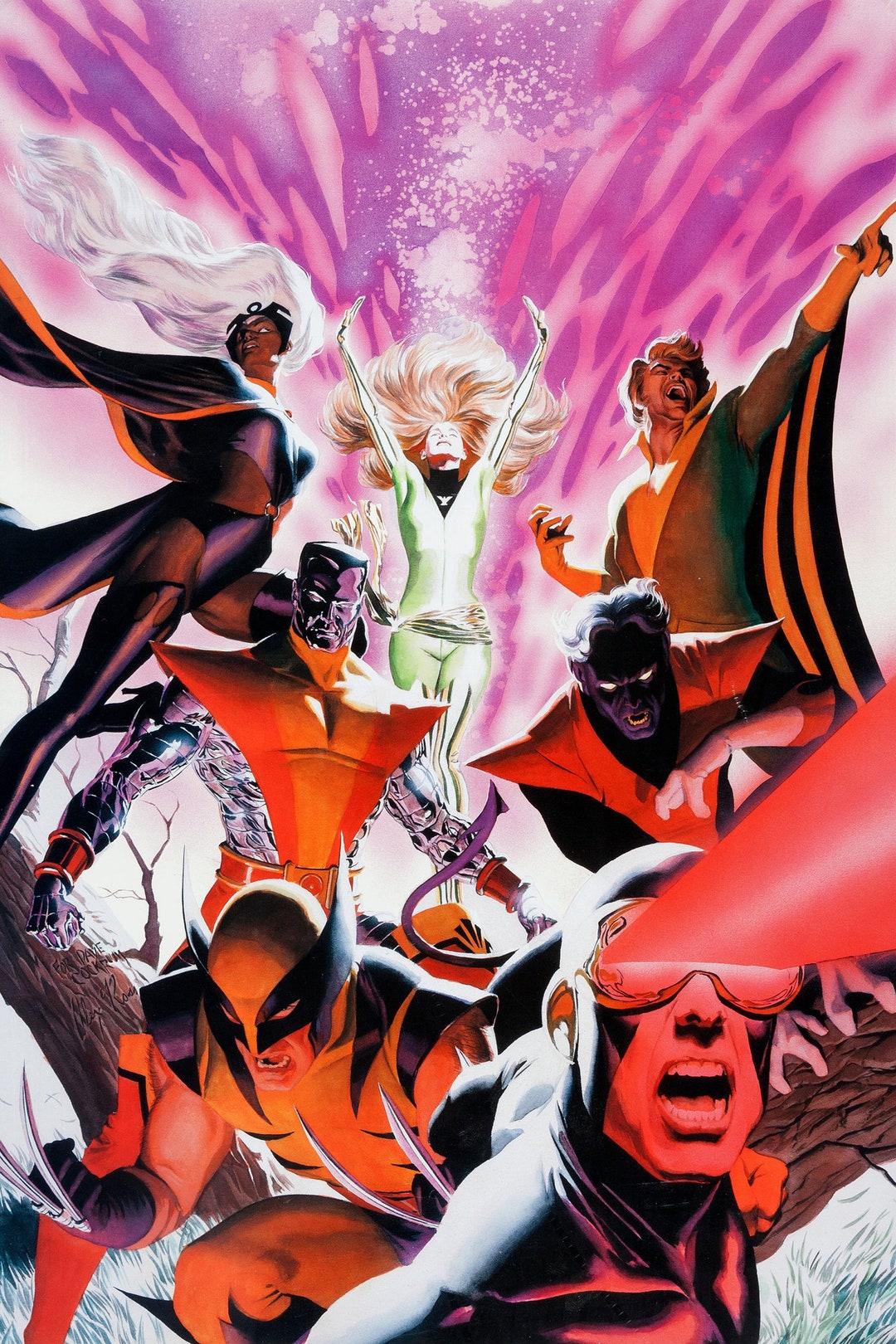 Alex Ross X-men and Phoenix Silk Canvas Fabric Poster (36" X 24" Approx ...