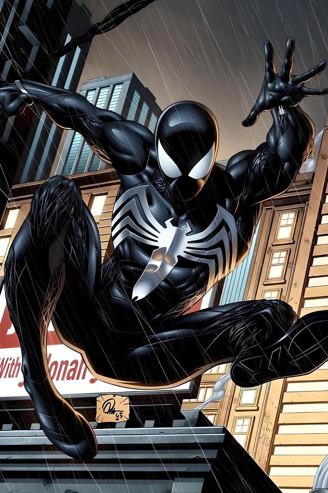 Amazing Spider-man Symbiote Costume Vinyl Coated Canvas Fabric Poster ...