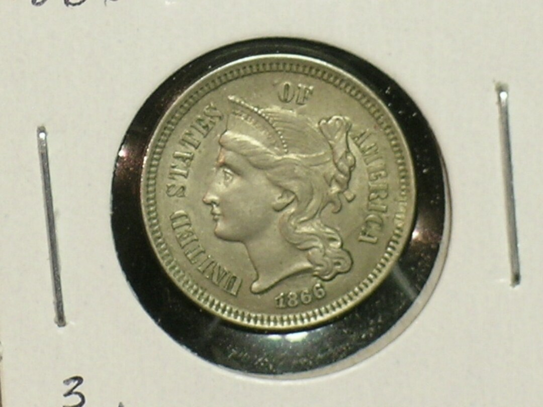 1866 3 Cent Nickel Type Coin Sharp - Luster (AD11) - Etsy