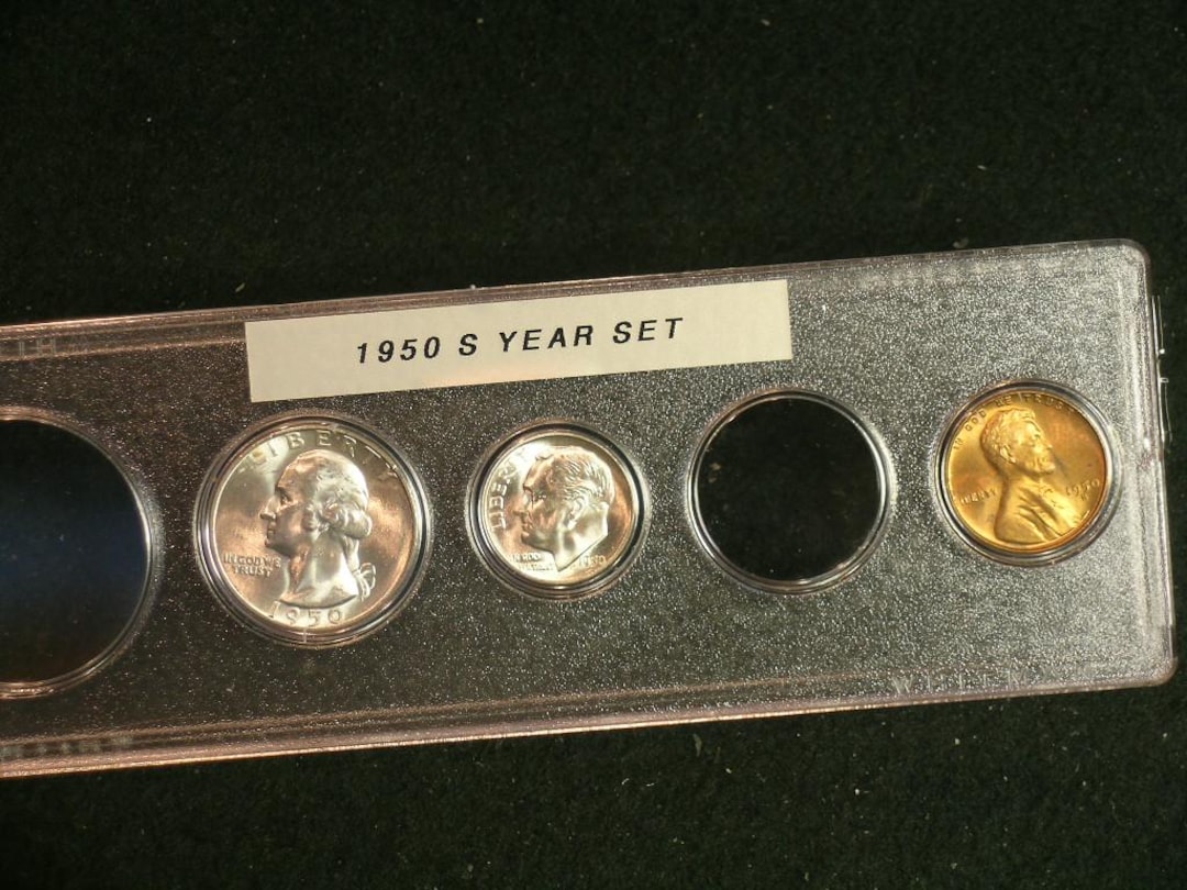 1950 S Brilliant Uncirculated BU Coin Year Set - Vintage 3 Coin Set ...