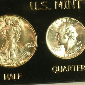 1944 Brilliant Uncirculated Coin Year Set Vintage 5 Coin Set Luster ...