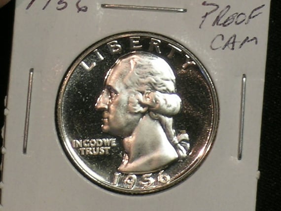 1956 Choice Proof Washington Quarter Cameo Obv item2 | Etsy