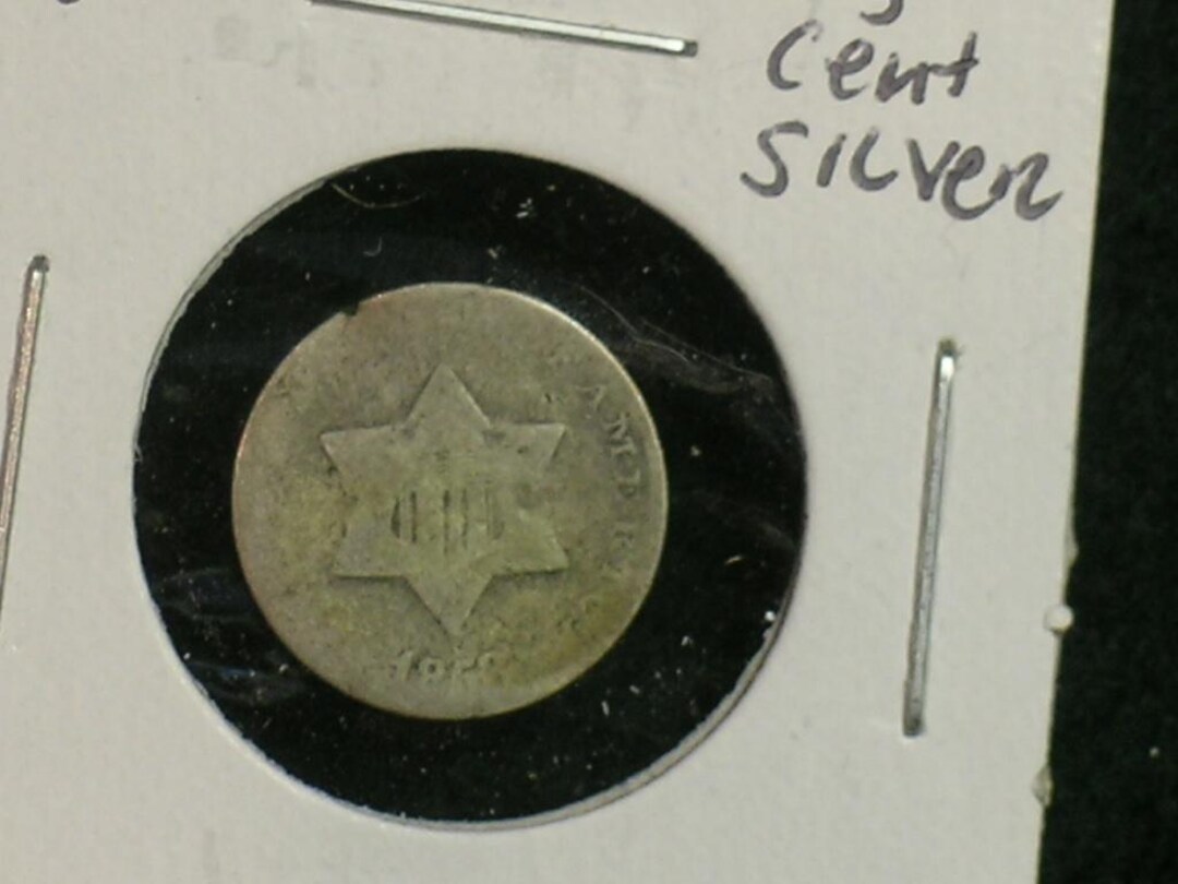 1852 Three Cent Silver Coin -- 3 Cent Piece -- (A1-11) Vintage Early ...