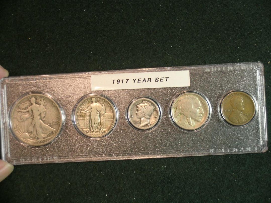 1917 Very Nice Circulated Coin Year Set - Vintage Coin Set - Etsy