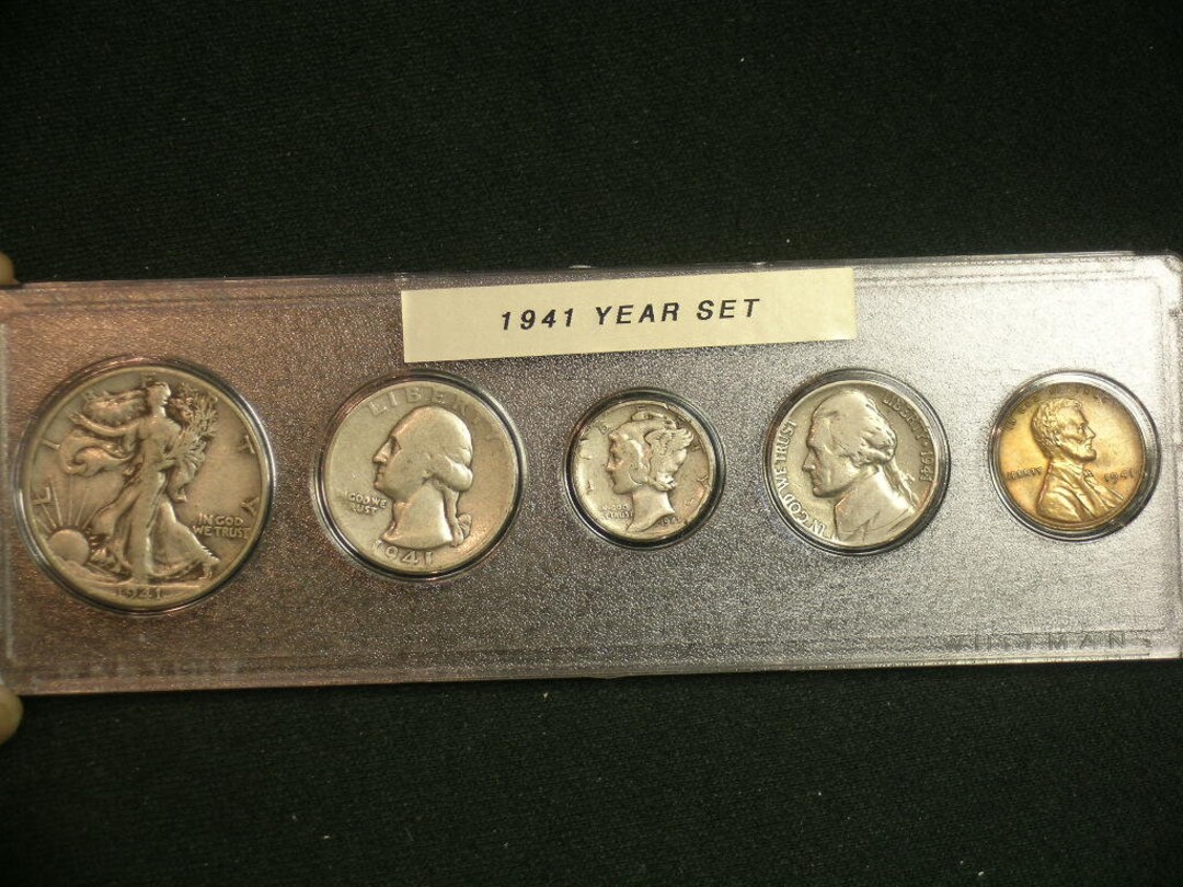1941 Circulated Coin Year Set - Vintage Coin Set - Etsy
