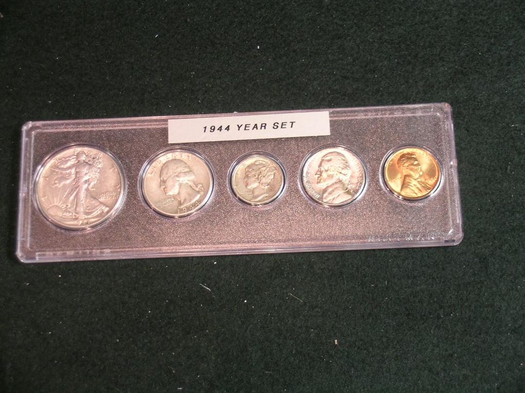 1944 Very Nice Coin Year Set - Vintage 5 Coin Set Luster -- Birth Year ...