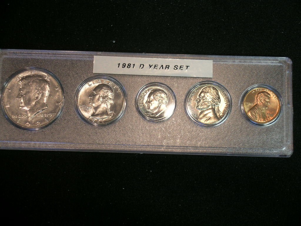 1981 D Uncirculated Coin Year Set Vintage 5 Coin Set Luster | Etsy