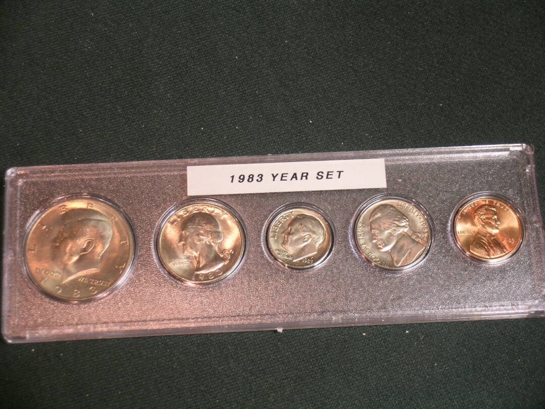 1983 P Uncirculated Coin Year Set Vintage 5 Coin Set Luster - Etsy