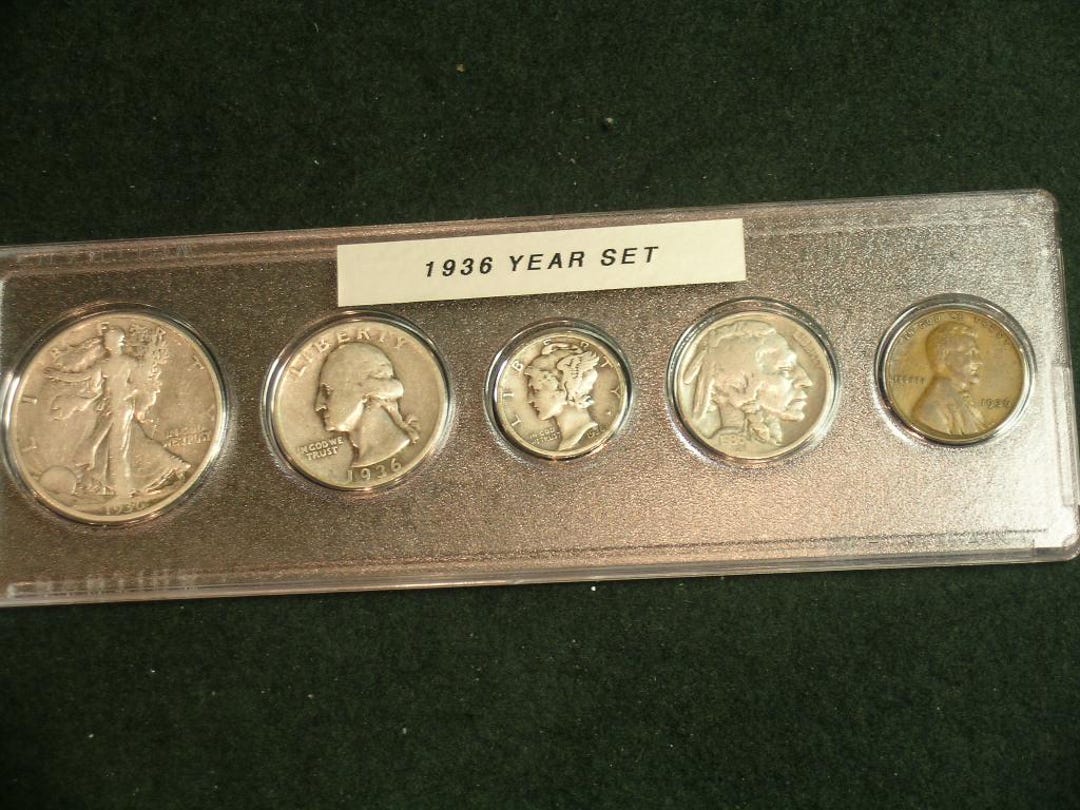 1936 Circulated Coin Year Set - Vintage Coin Set - Etsy