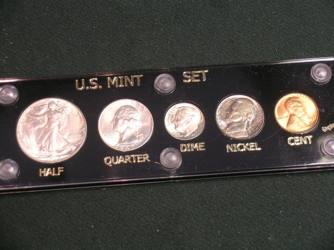 1947 Very Choice BU Coin Year Set - Vintage 5 Coin Set in Capital ...