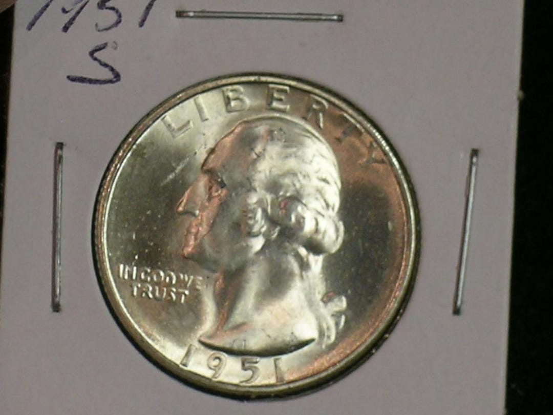 1951-S Brilliant Uncirculated High Grade Washington Quarter - Luster ...