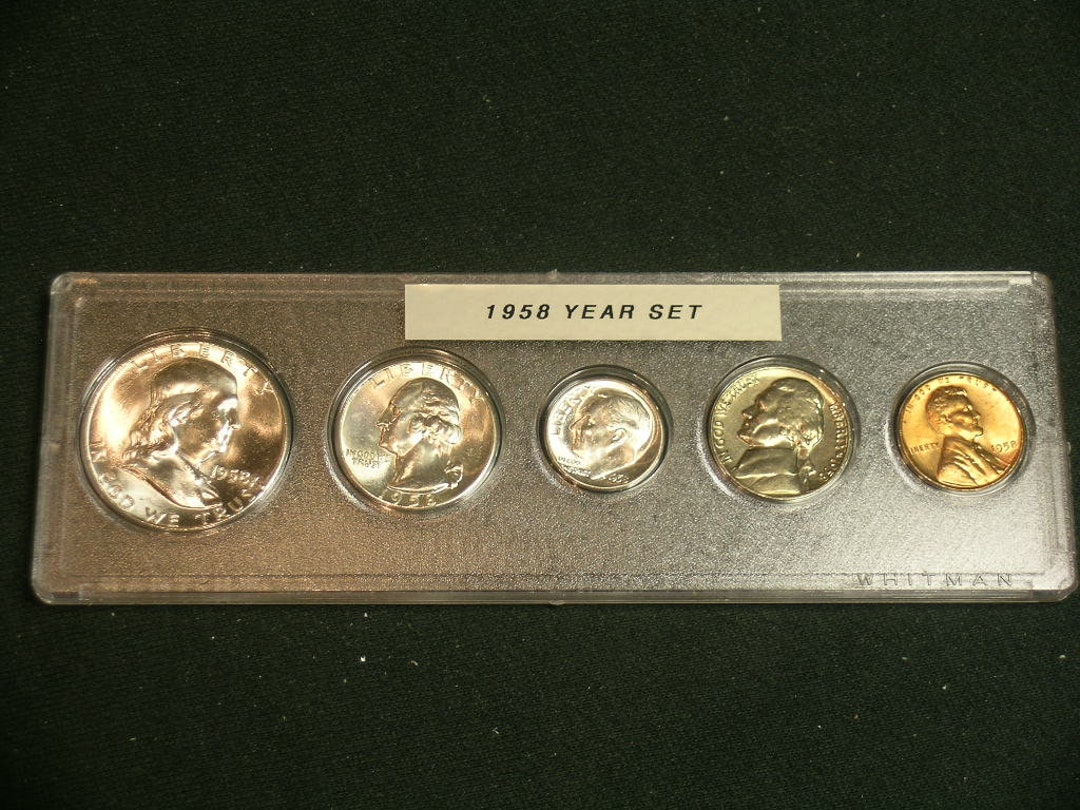 1958 P BU Coin Year Set - Vintage 5 Coin Set Luster -- Birth Year ...