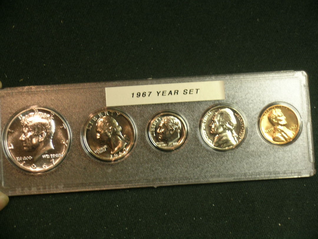 1967 Uncirculated Coin Year Set Vintage 5 Coin Set Luster - Etsy