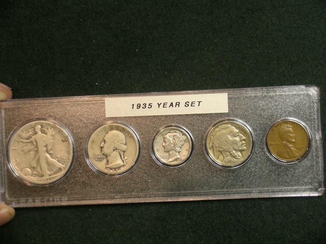 1935 Circulated Coin Year Set - Vintage Coin Set - Etsy
