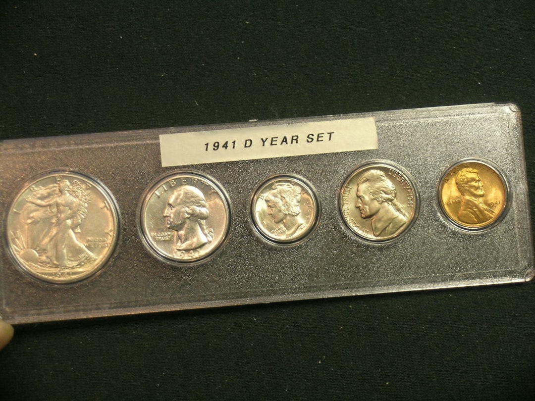 1941 D AU/BU Coin Year Set - Vintage 5 Coin Set Luster -- Birth Year - Etsy