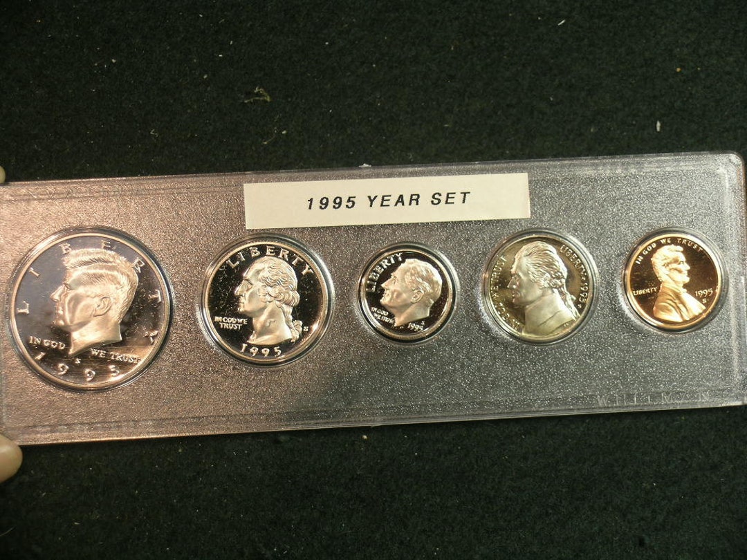 1995 Choice Proof Coin Year Set - Vintage 5 Coin Set Luster -- Birth ...