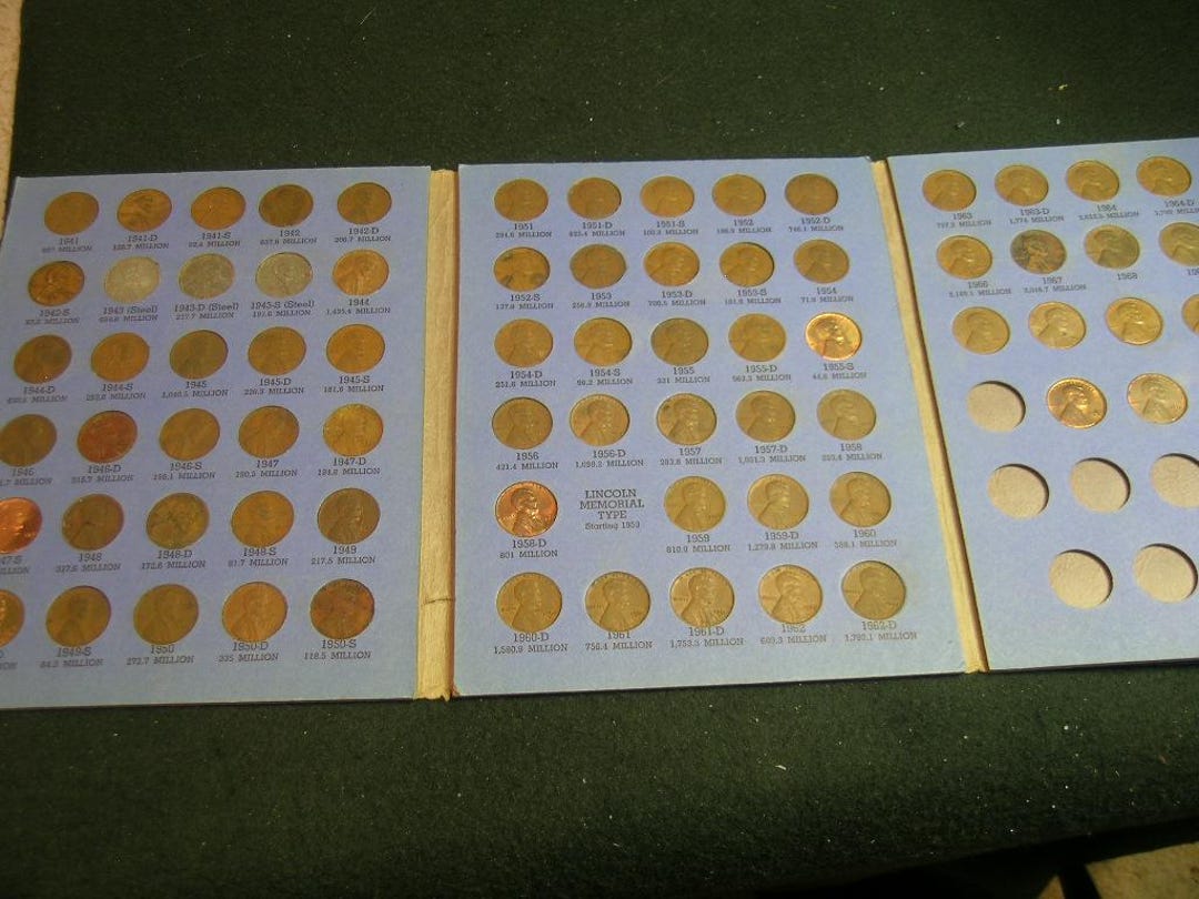 1941 - 1967 PDS Set Lincoln Penny Collection in Folder (set 31) - Etsy