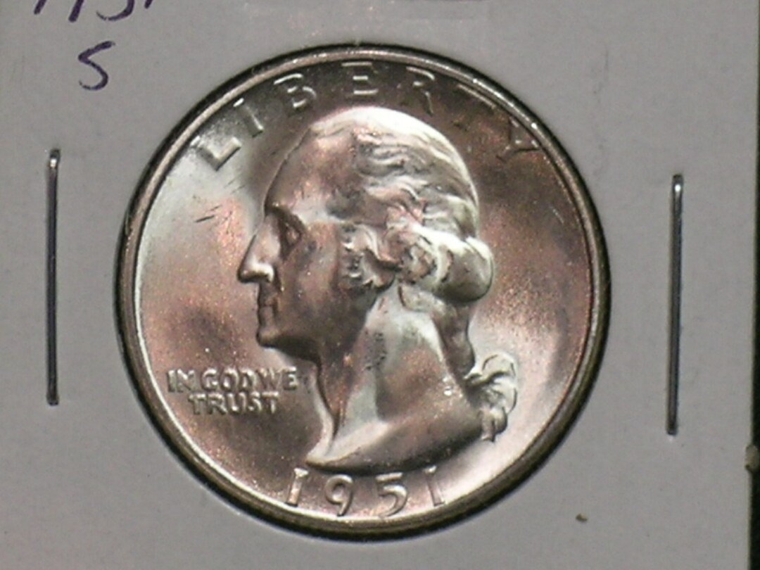 1951-S Brilliant Uncirculated High Grade Washington Quarter - Luster ...