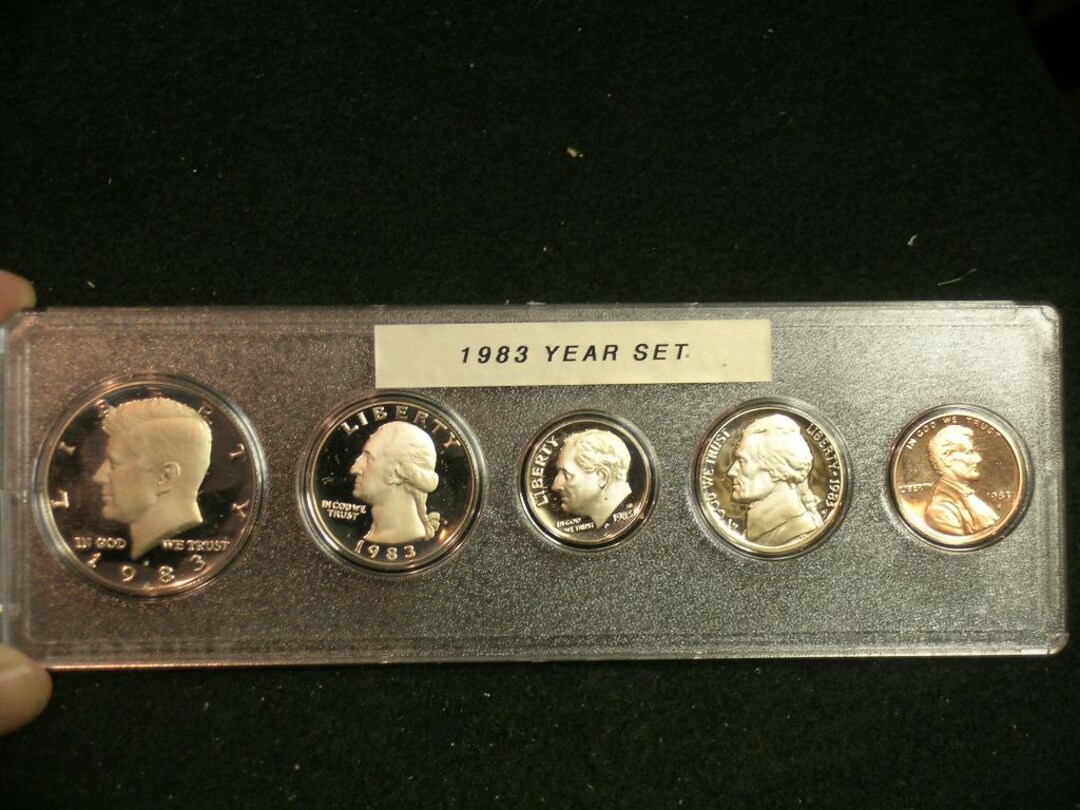 1983 Proof Coin Year Set - Vintage 5 Coin Set Luster -- Birth Year ...