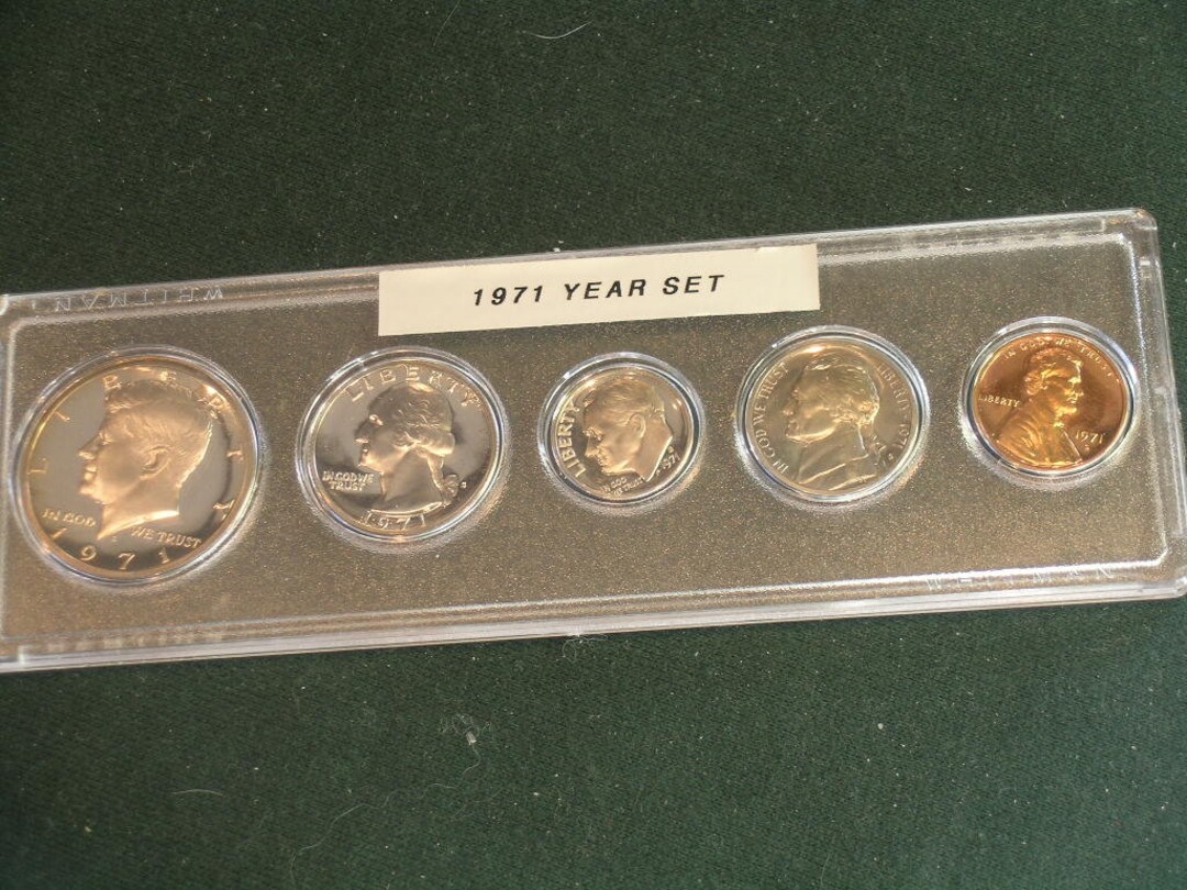 1971 Choice Proof Coin Year Set Vintage 5 Coin Set Luster Birth Year - Etsy