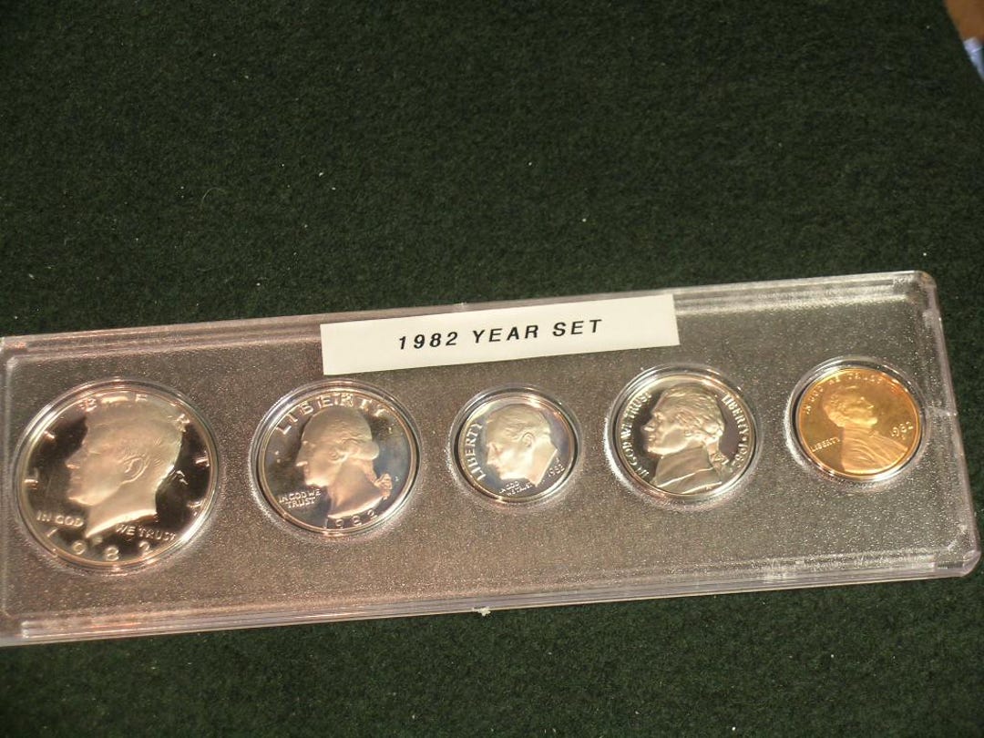 1982 Proof Coin Year Set Vintage 5 Coin Set Luster Birth Year - Etsy