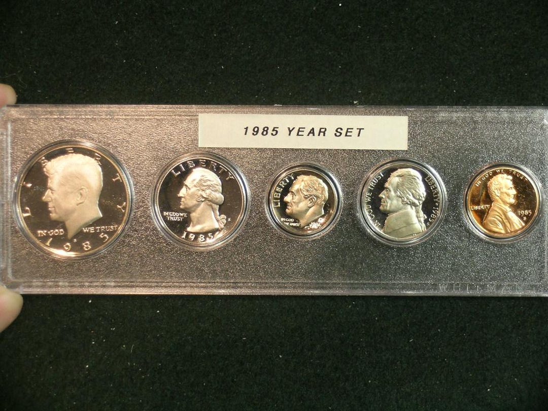 1985 Proof Coin Year Set Vintage 5 Coin Set Luster Birth Year - Etsy
