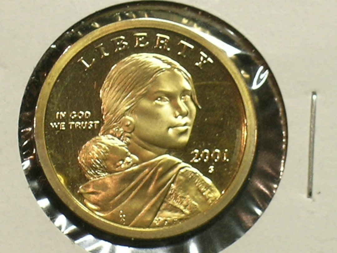 2001 S Sacagawea Dollar Proof Golden Look Coin AE1 - Etsy