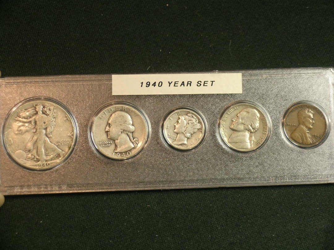 1940 Nice Circulated Coin Year Set - Vintage Coin Set - Etsy