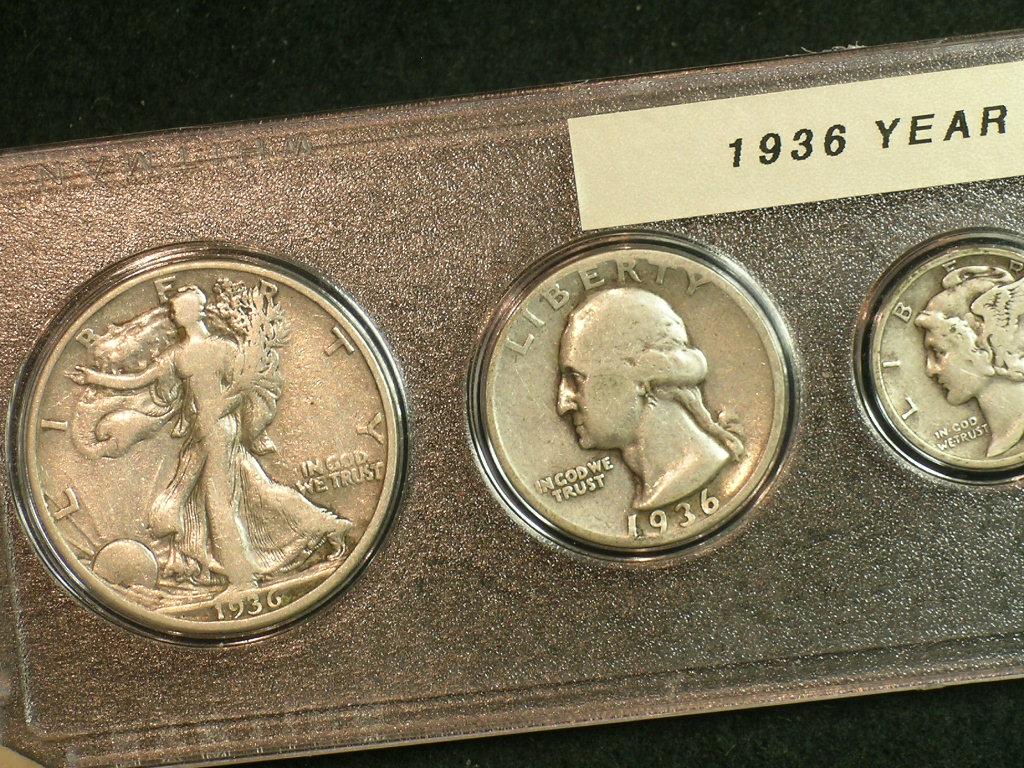 1936 Circulated Coin Year Set - Vintage Coin Set - Etsy