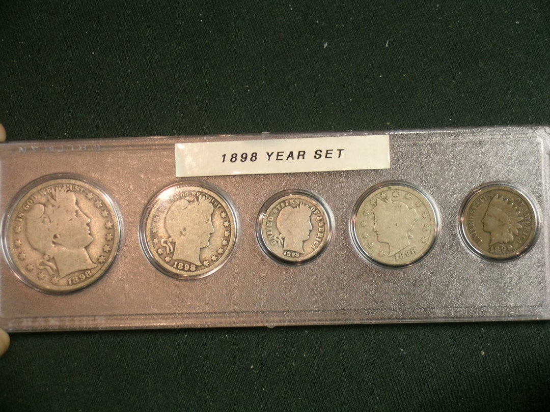 1898 Circulated Coin Year Set - Vintage Coin Set - Etsy