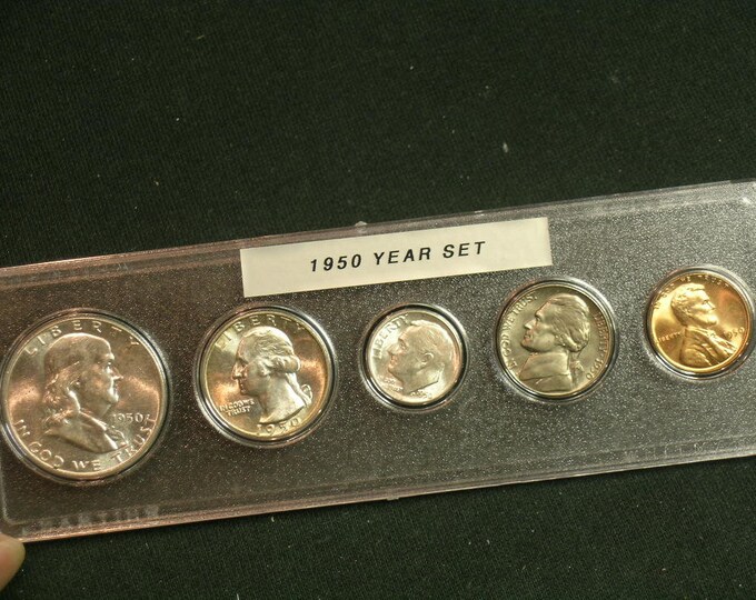 1950 Choice AU/BU Coin Year Set Vintage 5 Coin Set Luster Birth Year ...