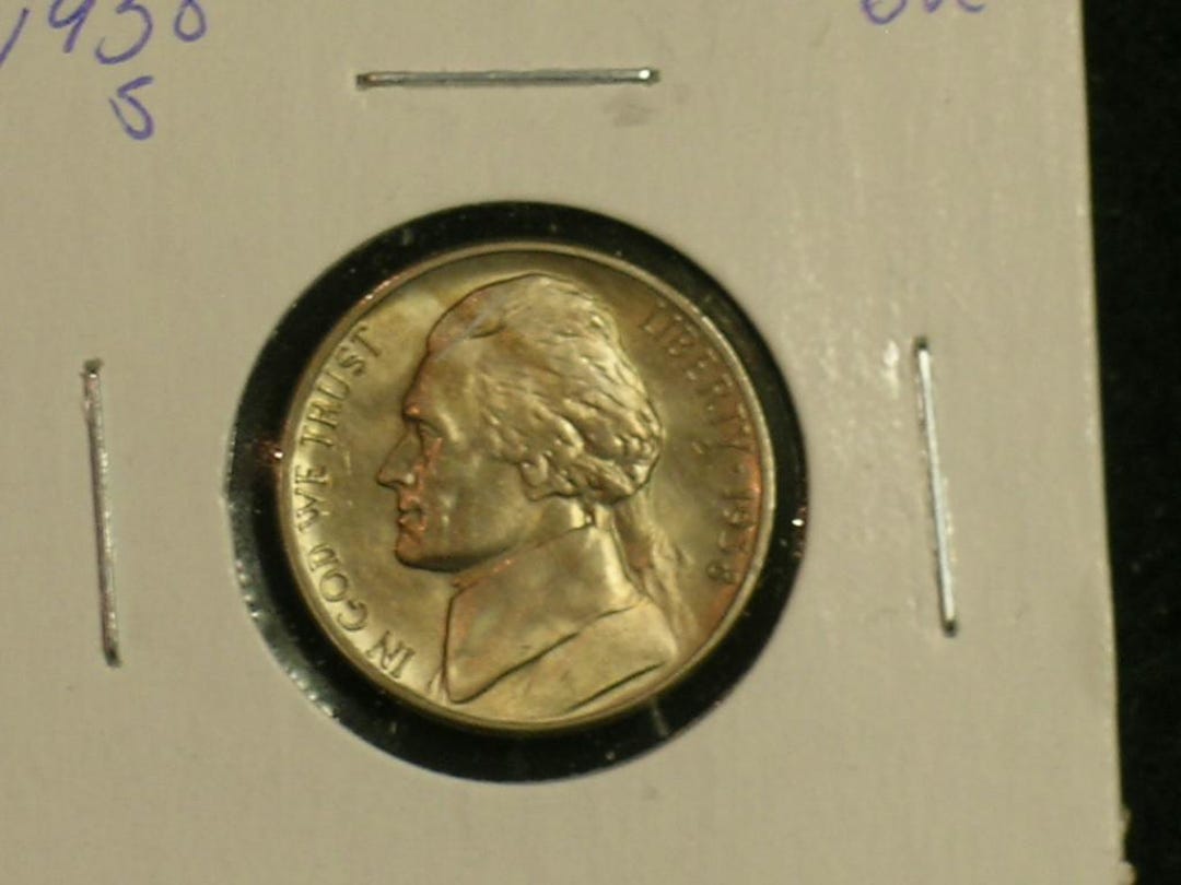 1938-S Brilliant Uncirculated High Grade Jefferson Nickel Luster Key ...
