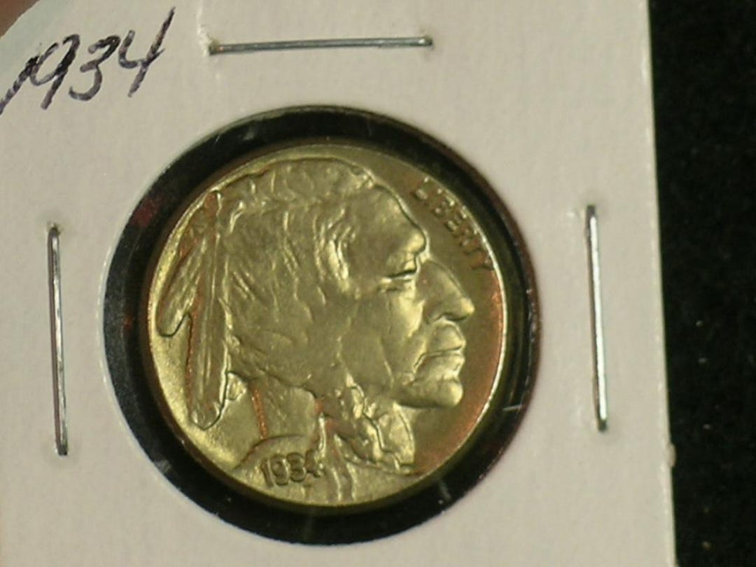 1934 Sharp Buffalo Nickel - High Grade Coin - Cleaned (AF12-4) - Etsy