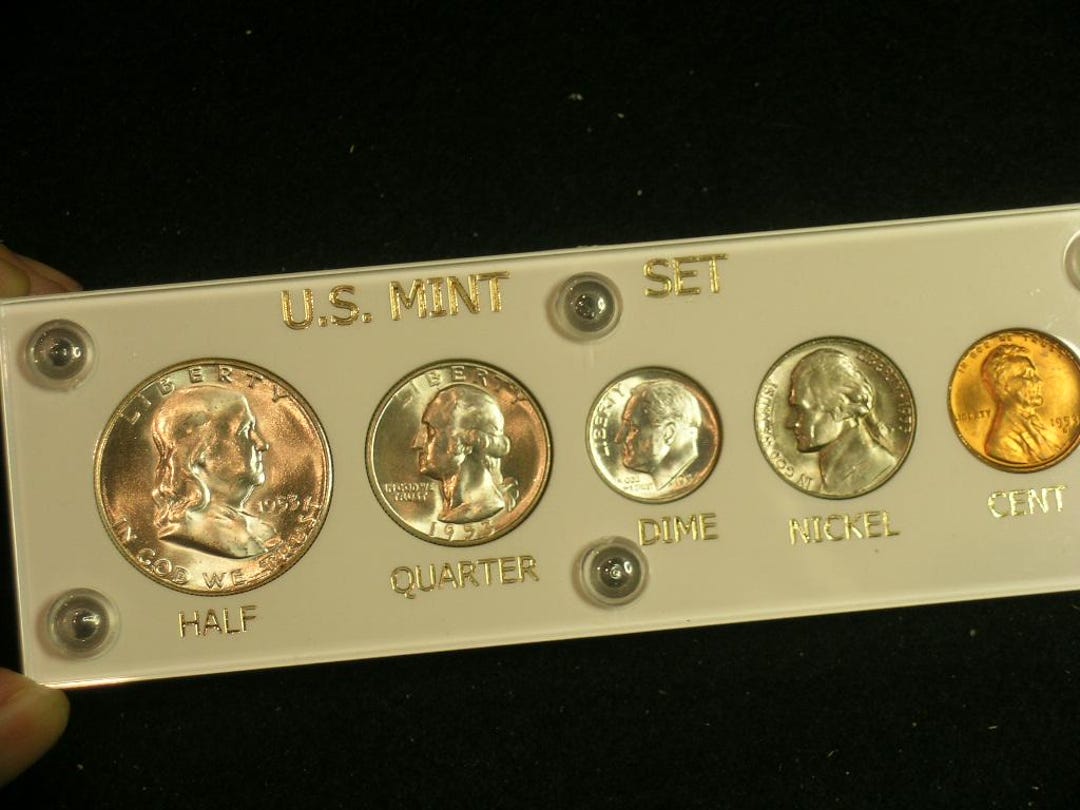1953 S Brilliant Uncirculated Coin Year Set - White Capital Holder ...