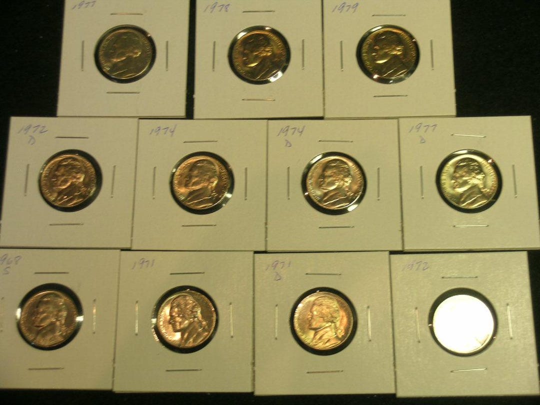 Lot of Eleven Different (11) Jefferson Nickels- BU From Mint Sets ...