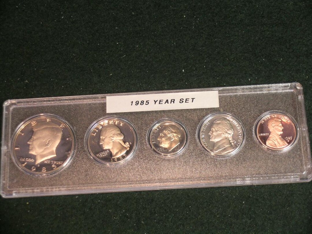 1985 Proof Coin Year Set Vintage 5 Coin Set Luster Birth Year - Etsy