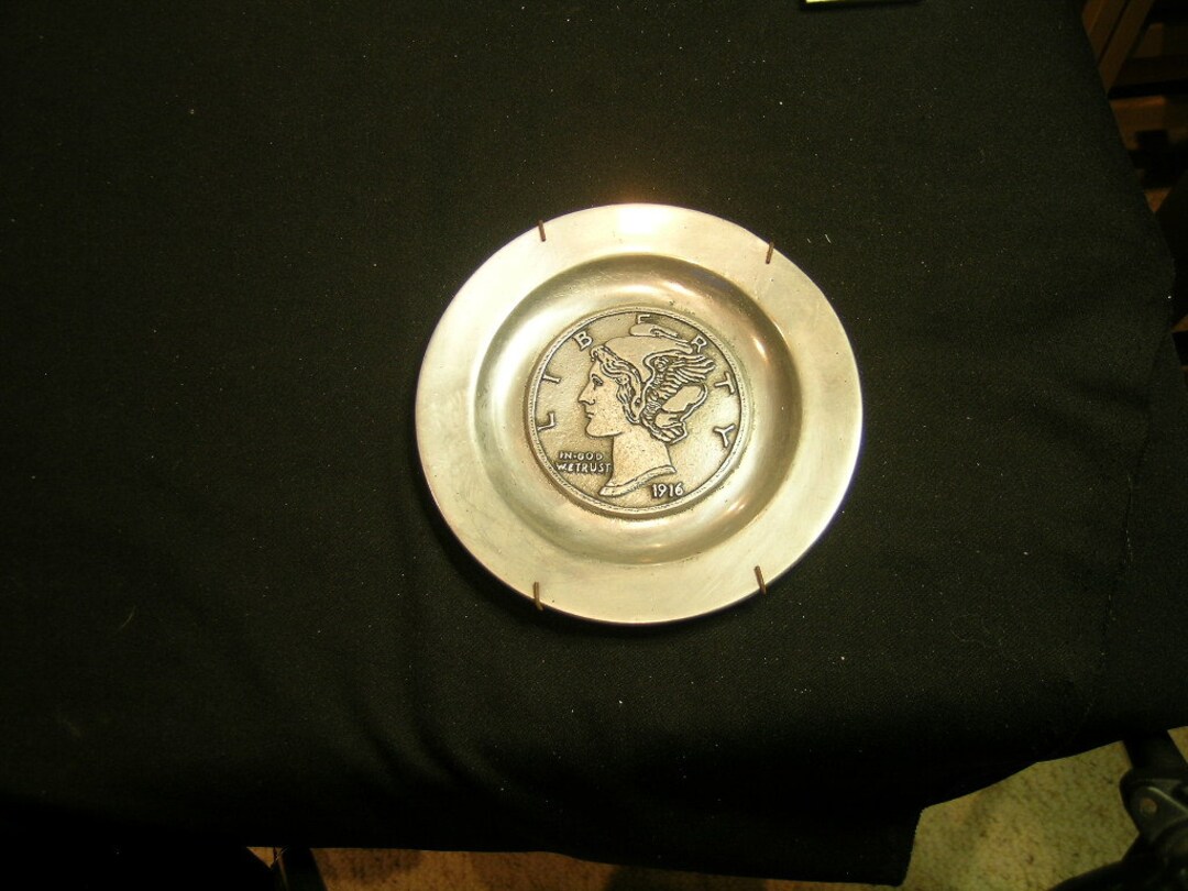 Mercury Dime Collectible Plate - Pewter-like -- 6 Inches Across - Etsy